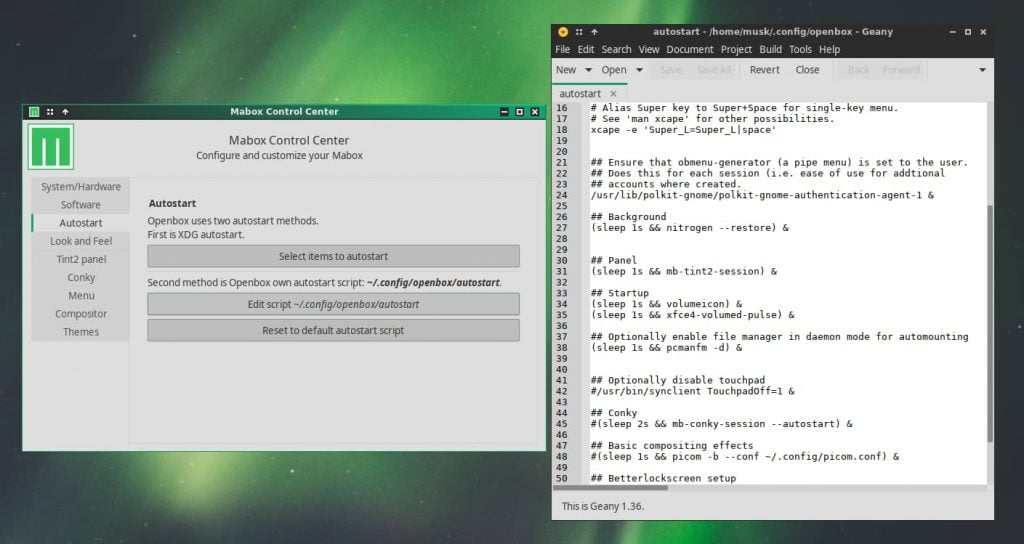 Autostart | MaboxLinux